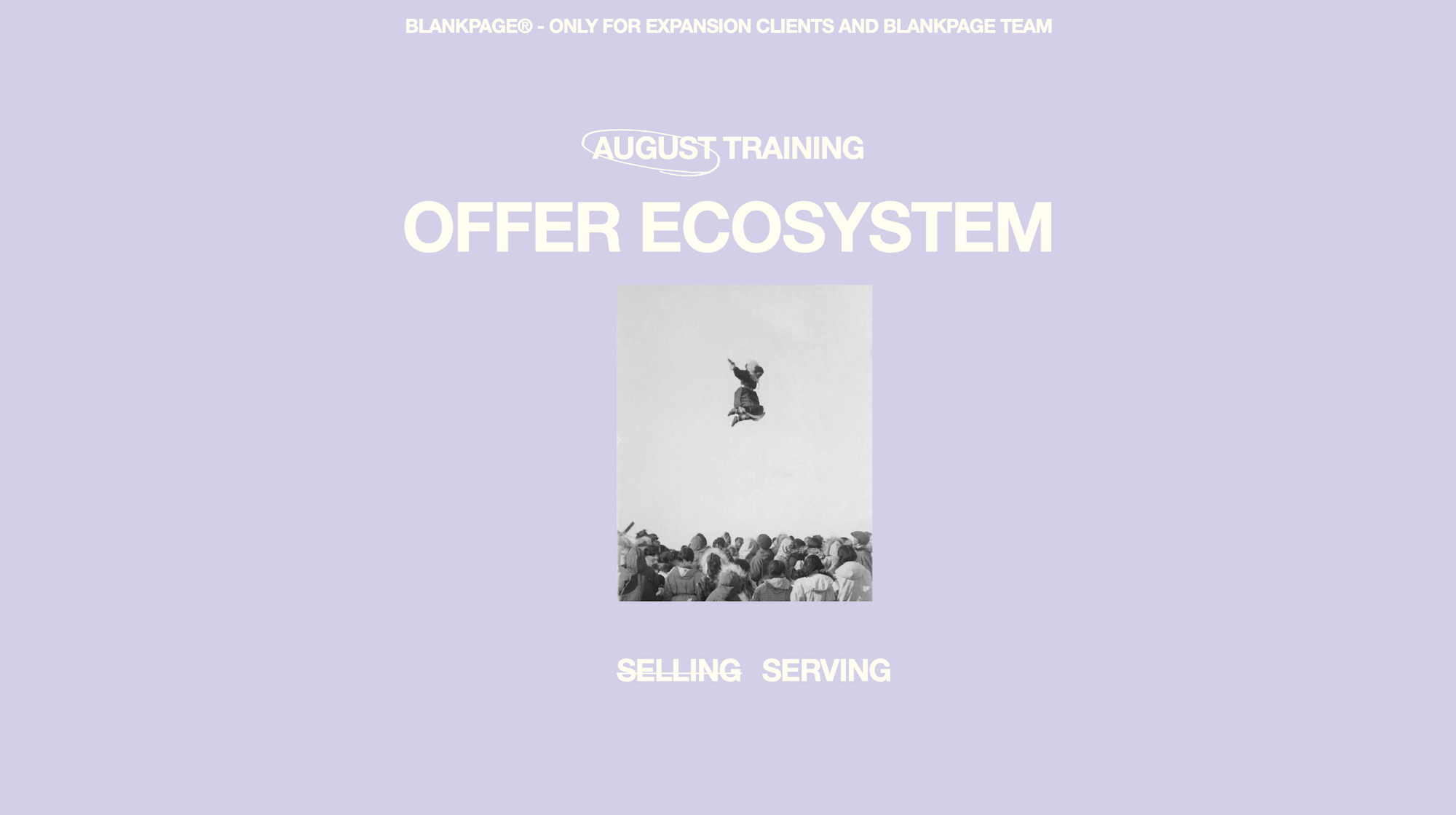 August Training: How to craft your offer ecosystem